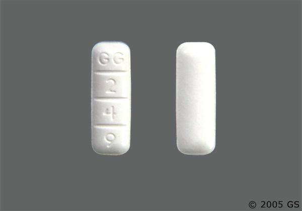 White Oblong With Imprint Gg 249 Pill Images - GoodRx