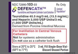 Defencath (taurolidine / heparin): Uses, Side Effects, Dosage & Reviews