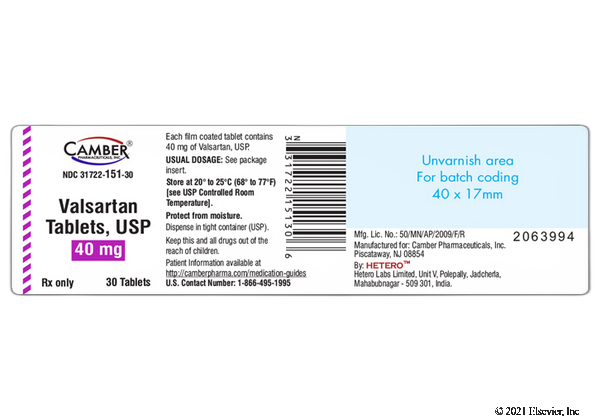 Valsartan 40 Mg